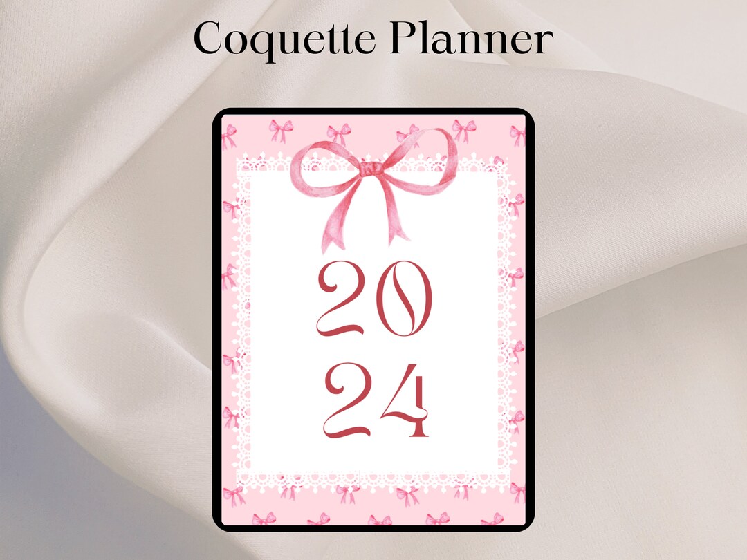 Digital Planner, Coquette Girly Themed, 6 Month, 12 Month, Fully ...