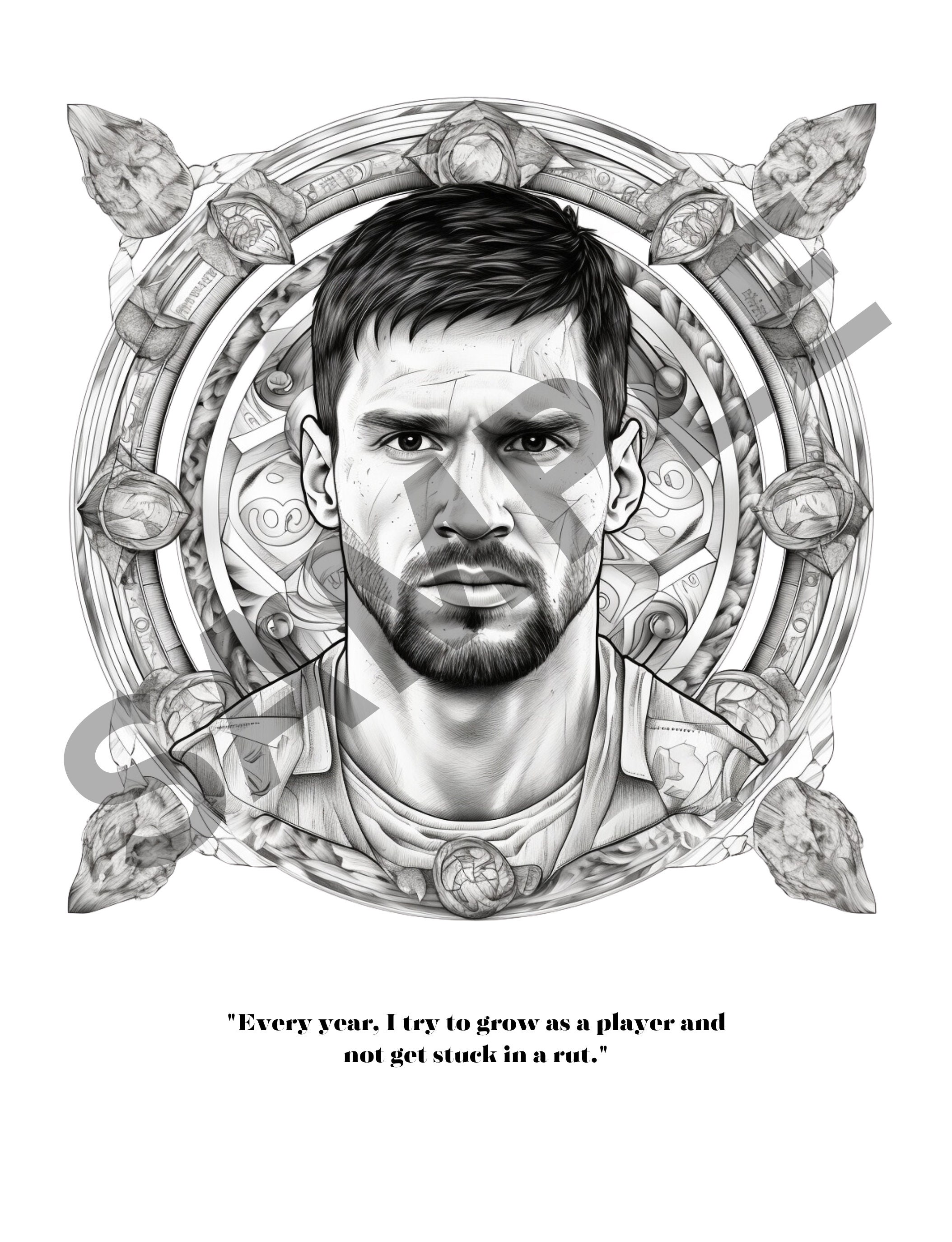 LIONEL MESSI: Collection of 60 Lionel Messi - Inspired Mandalas ...