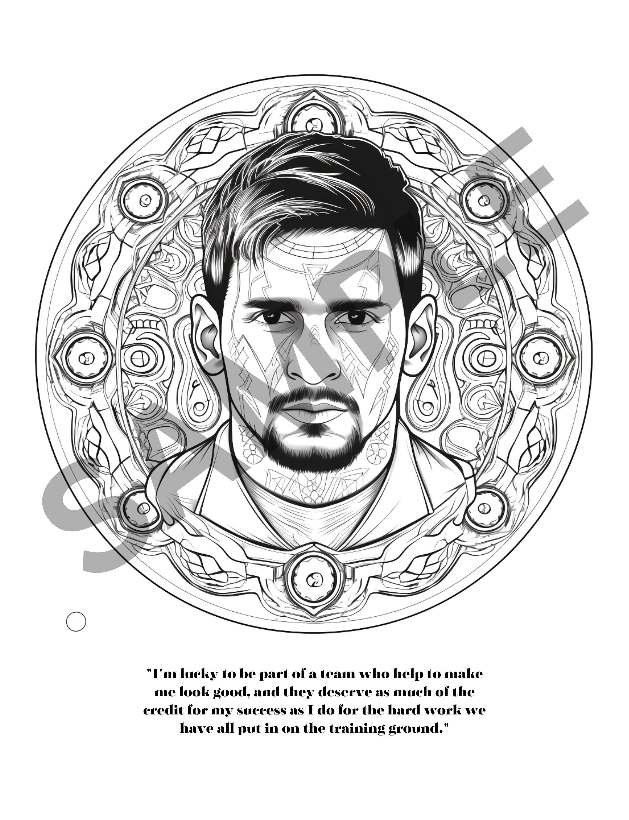 LIONEL MESSI: Collection of 60 Lionel Messi - Inspired Mandalas ...