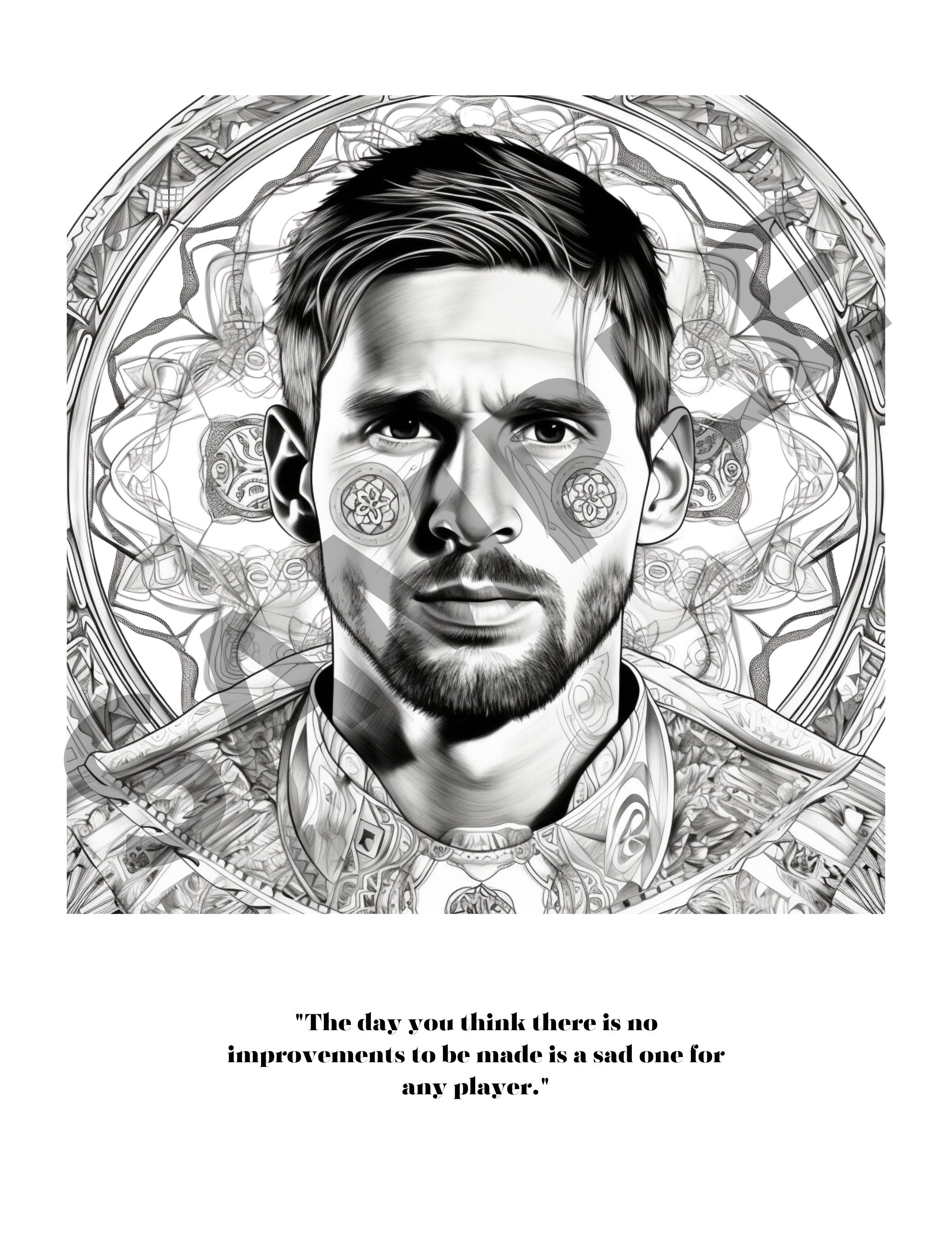 LIONEL MESSI: Collection of 60 Lionel Messi - Inspired Mandalas ...
