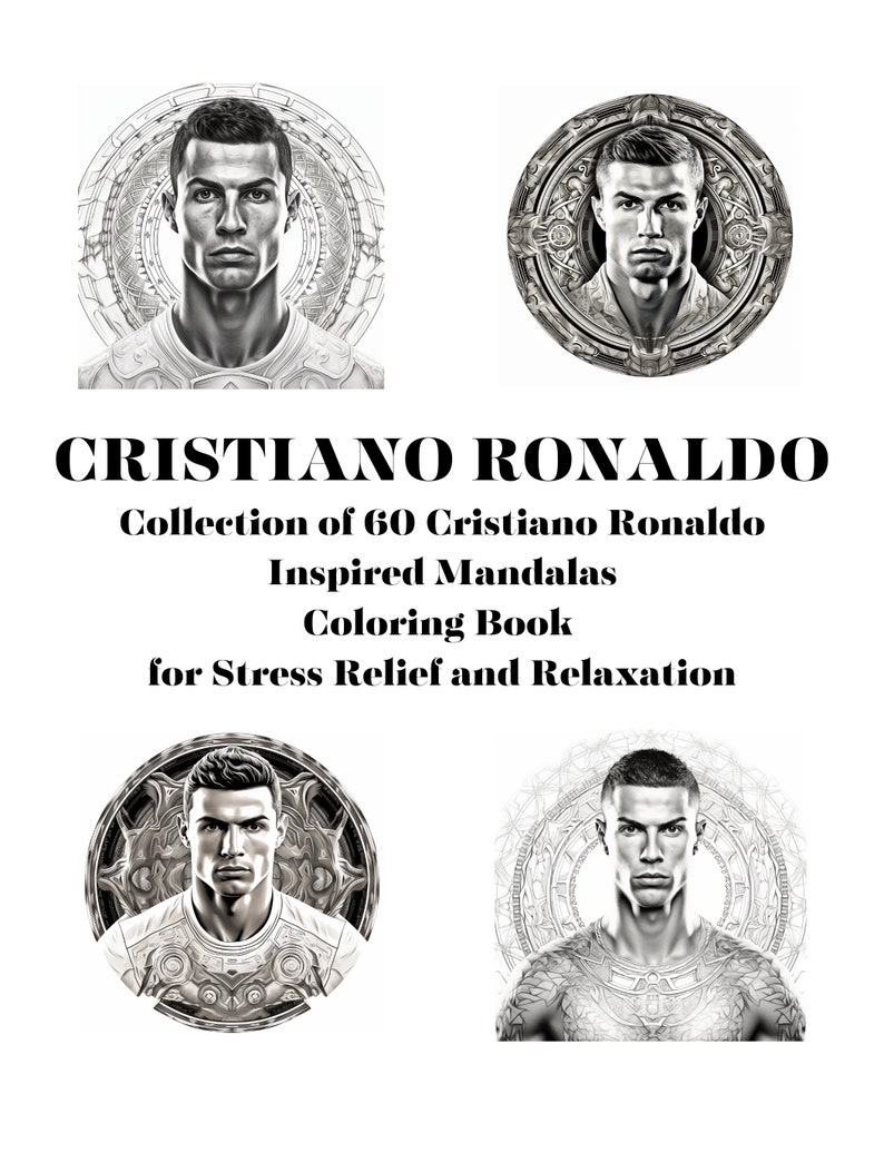 CRISTIANO RONALDO: Collection of 60 Cristiano Ronaldo Inspired Mandalas ...