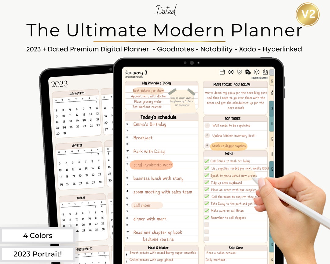 Minimalist Digital Planner Bundle Remarkable 2 2023-2024 - Etsy