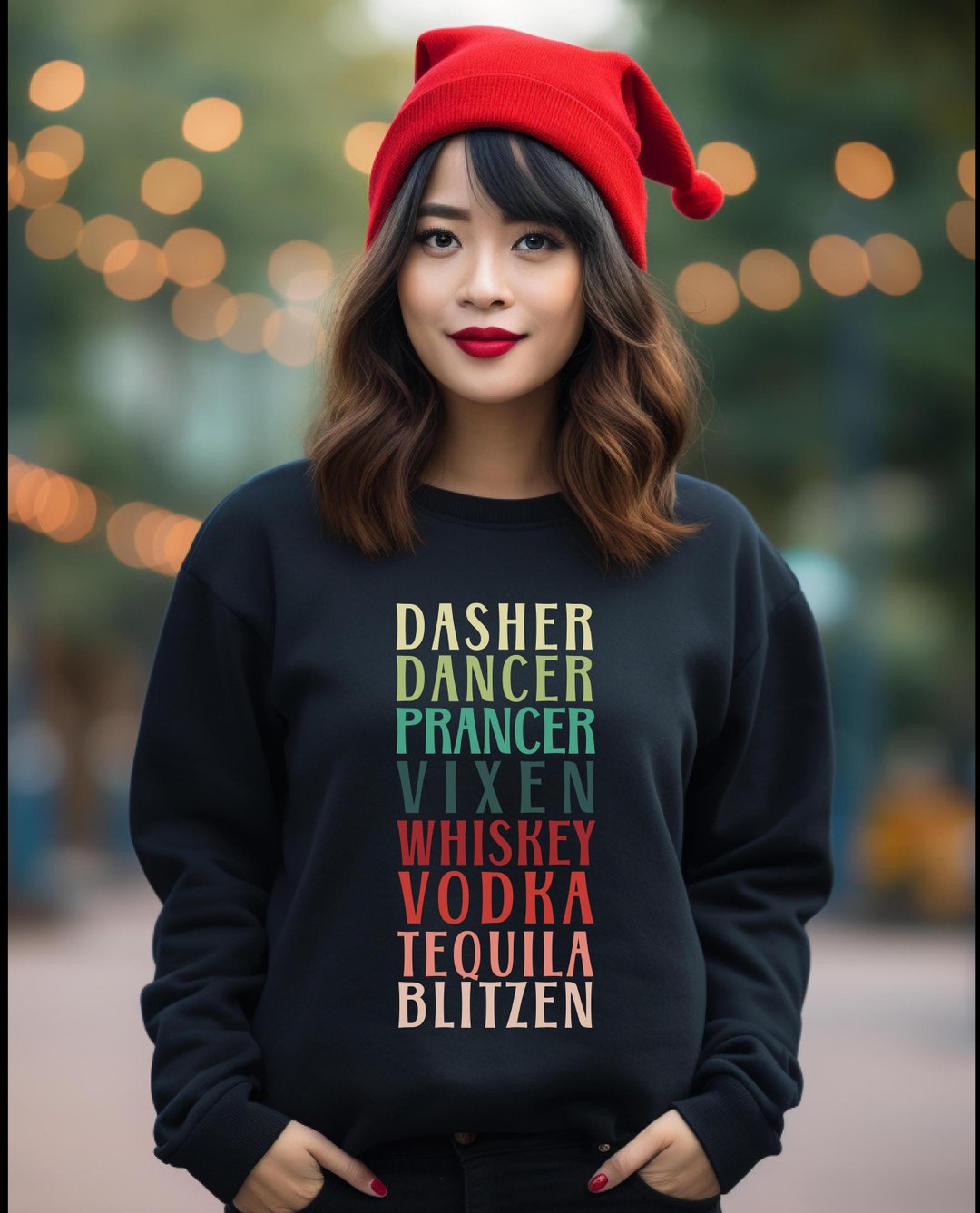 Funny Christmas Reindeer Names Sweatshirt, LGBT Gift Ideas, Rainbow ...