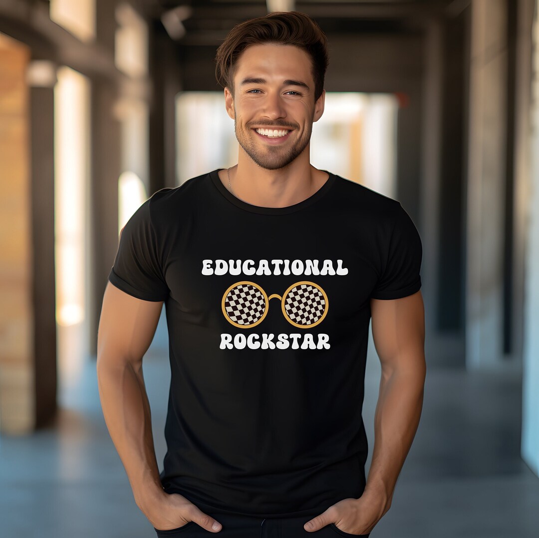 Educational Rockstar T-shirt, Funny Teacher Shirt, Retro Font Funky ...