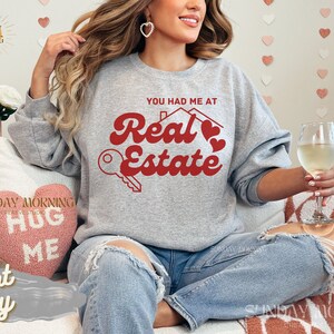 Valentine's Day Real Estate Agent Sweatshirt, Realtor Love Day Sweater ...