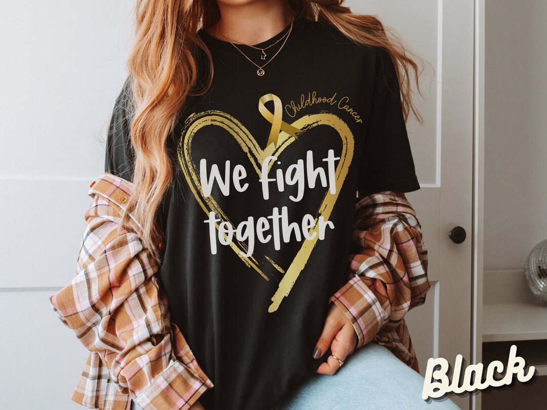 We Wear Gold for Childhood Cancer Awareness Shirt, Gold Cancer Ribbon ...