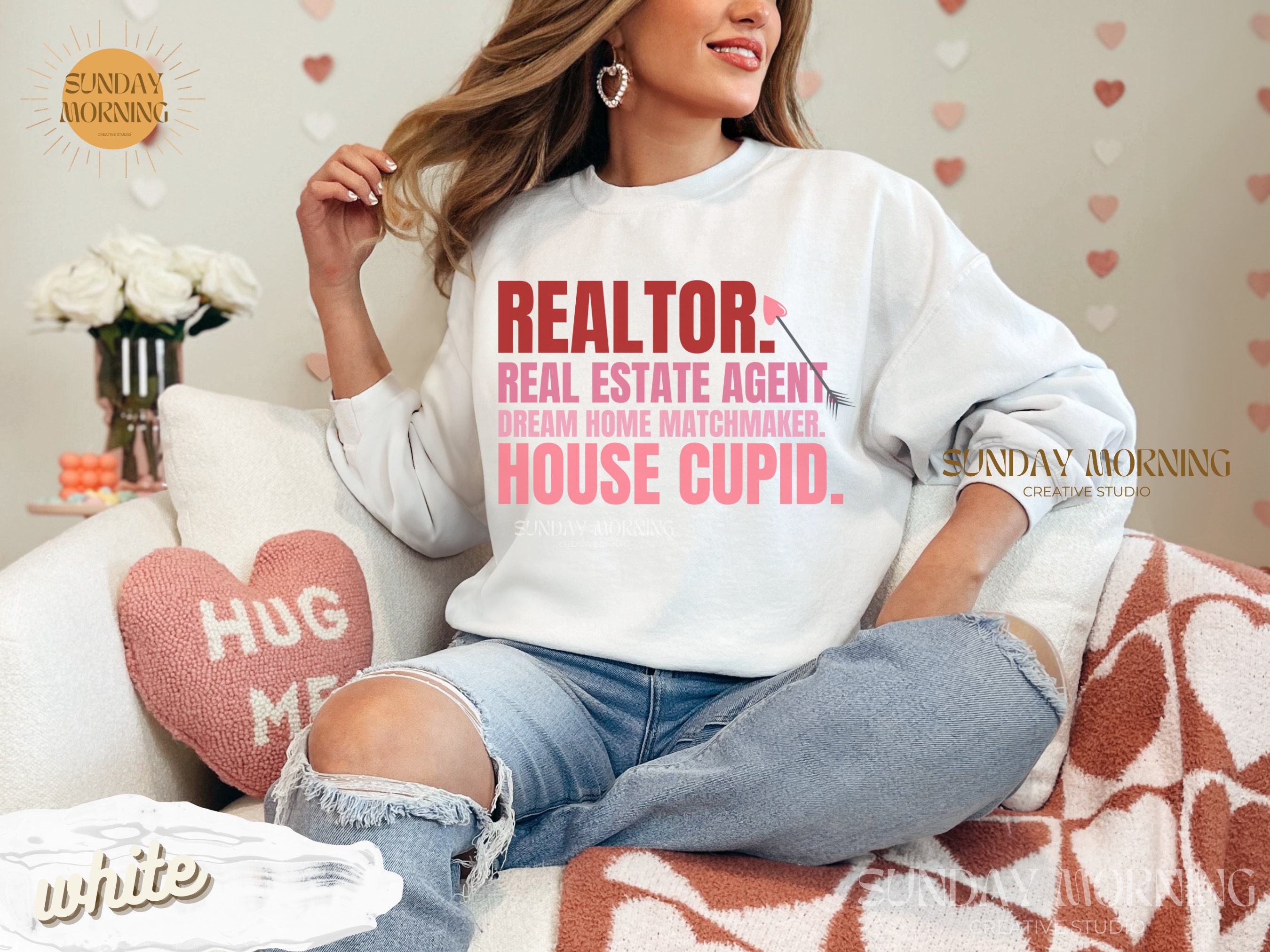 Valentine's Day Real Estate Agent Sweatshirt, Realtor Love Day Sweater ...