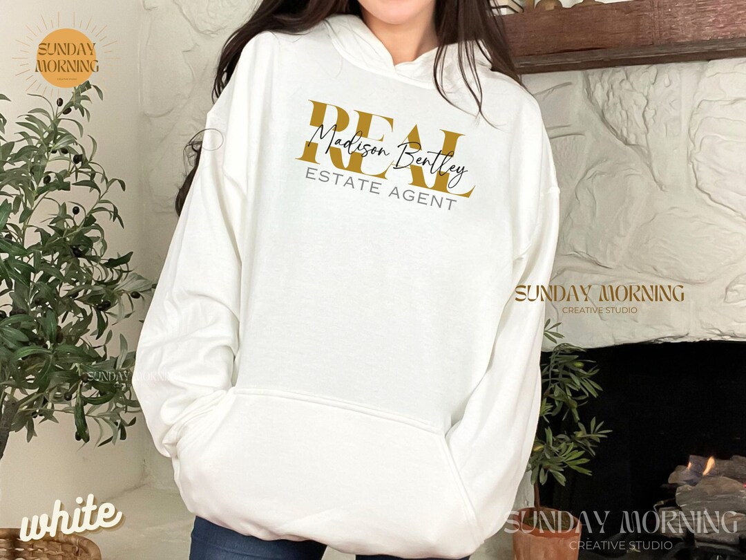 Personalized Real Estate Agent Hooded Sweatshirt, Realtor Hoodie, Real ...