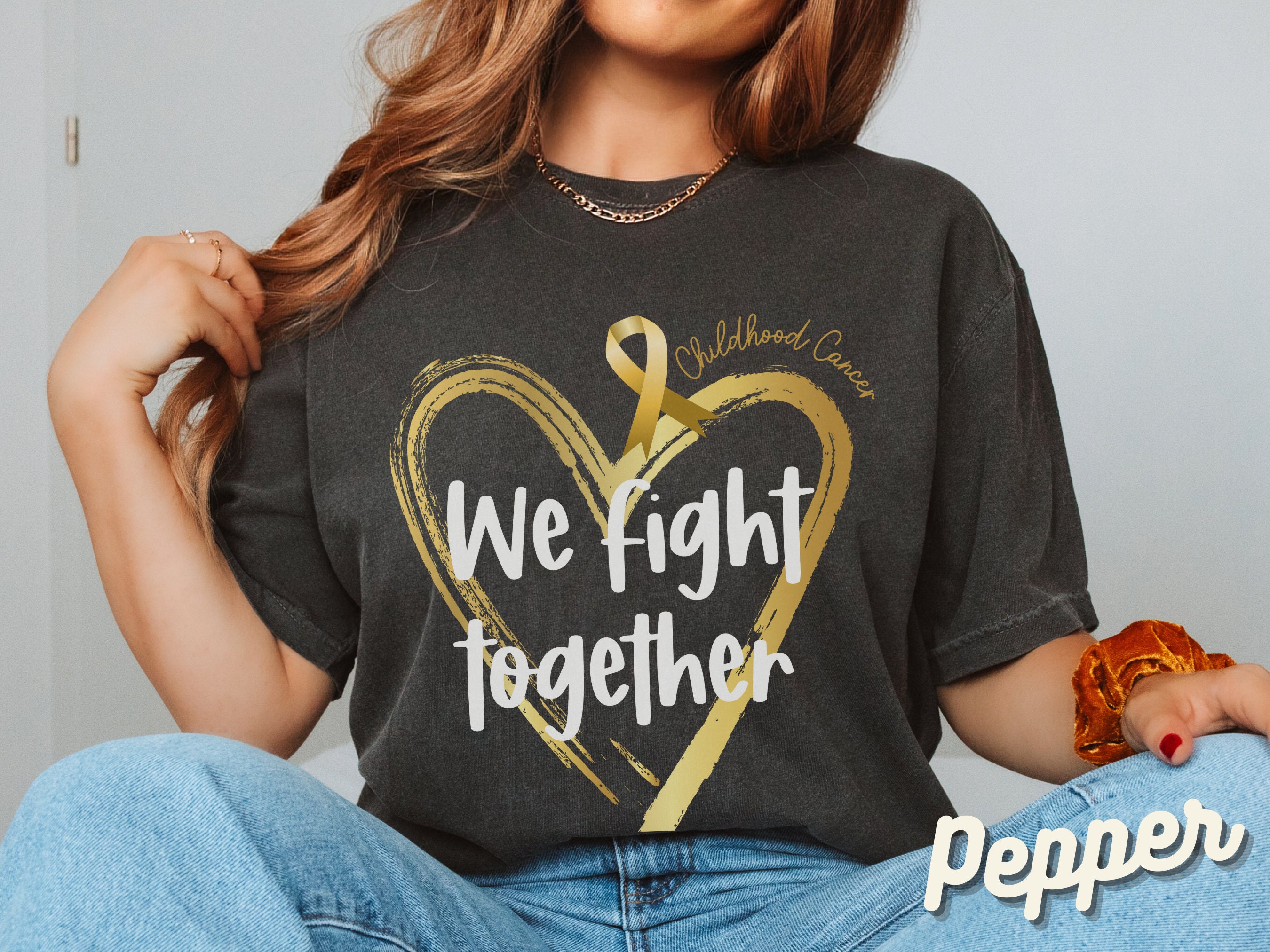 We Wear Gold for Childhood Cancer Awareness Shirt Gold Cancer - Etsy
