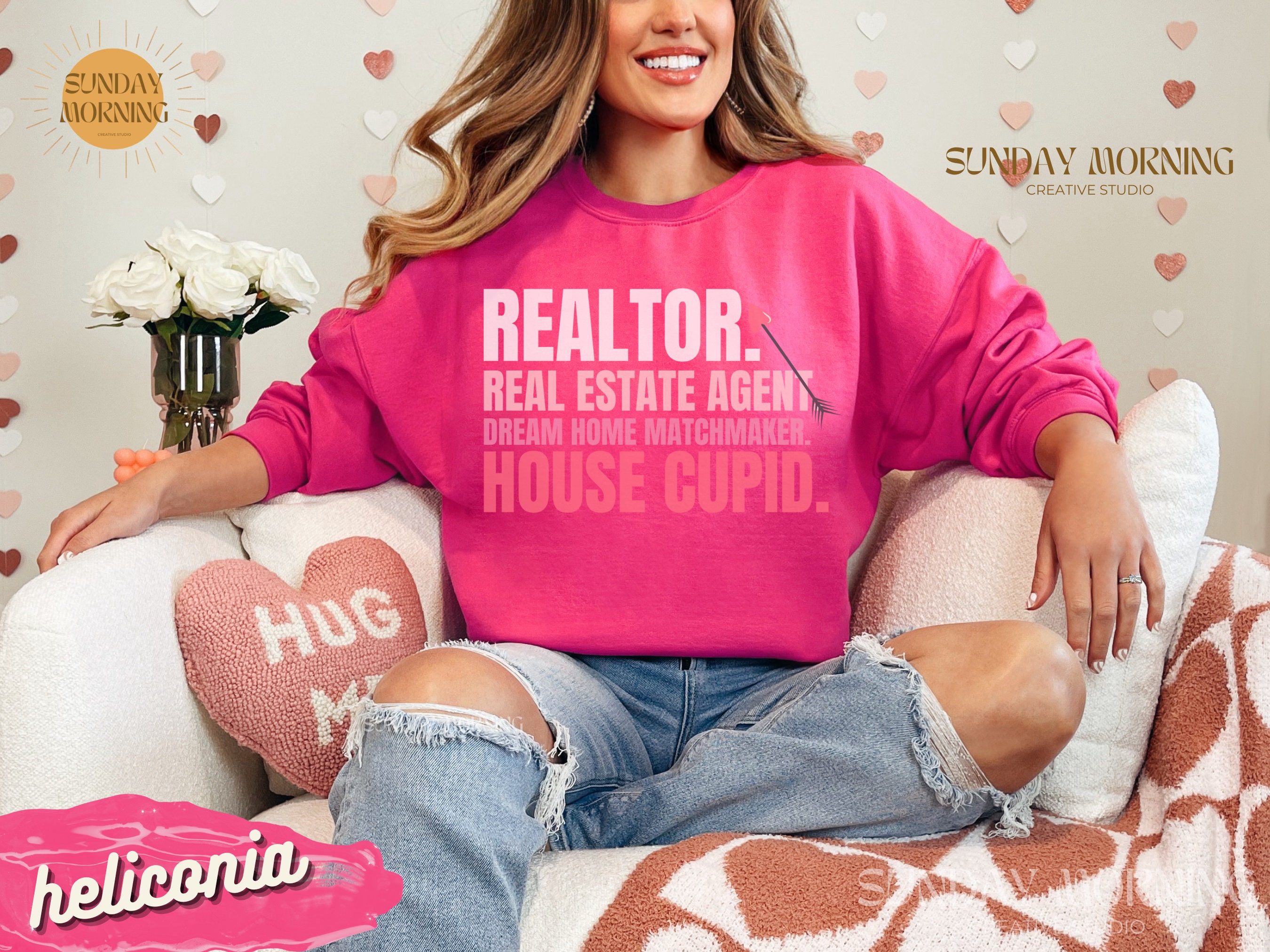 Valentine's Day Real Estate Agent Sweatshirt, Realtor Love Day Sweater ...