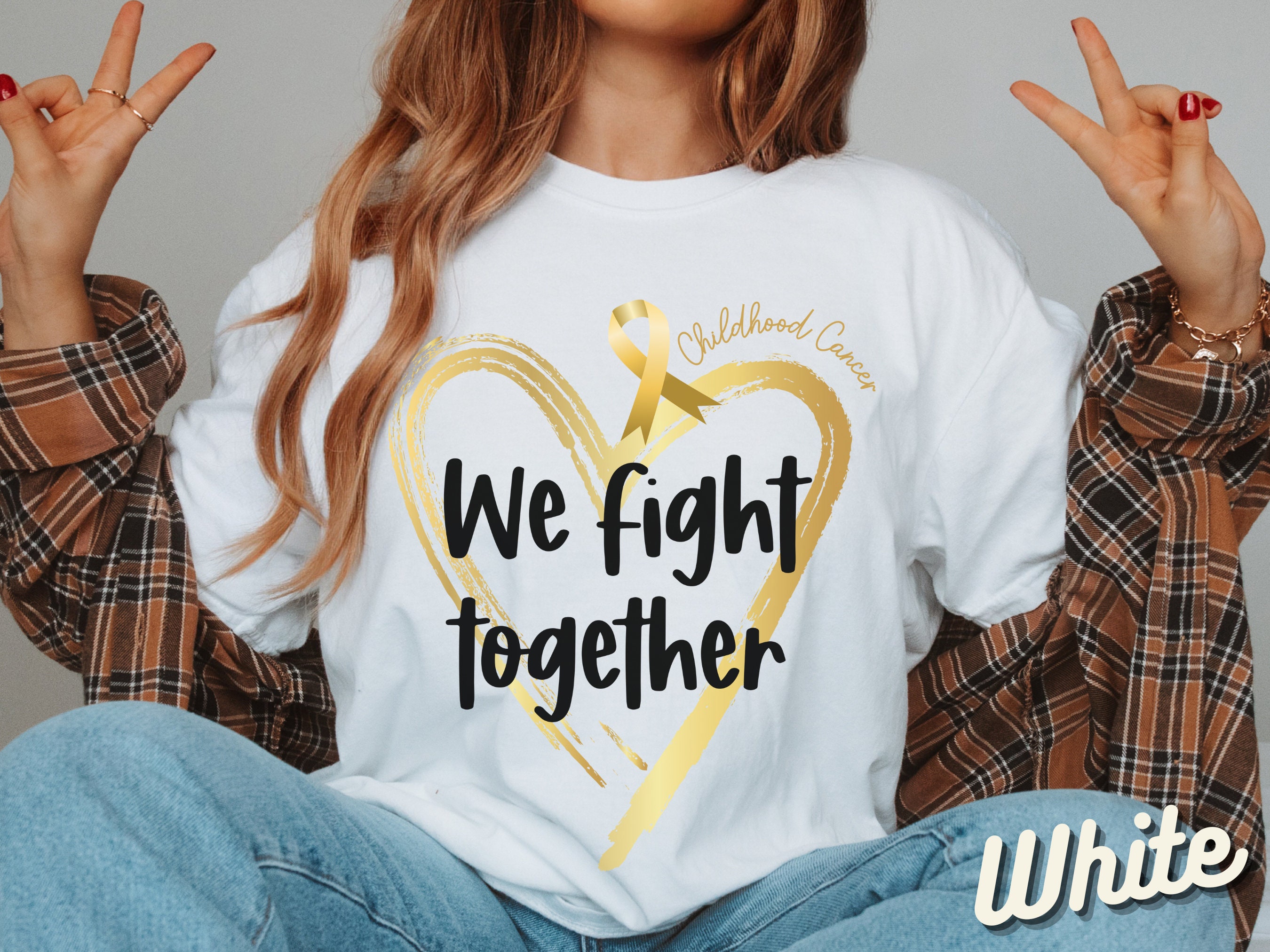 We Wear Gold for Childhood Cancer Awareness Shirt Gold Cancer - Etsy