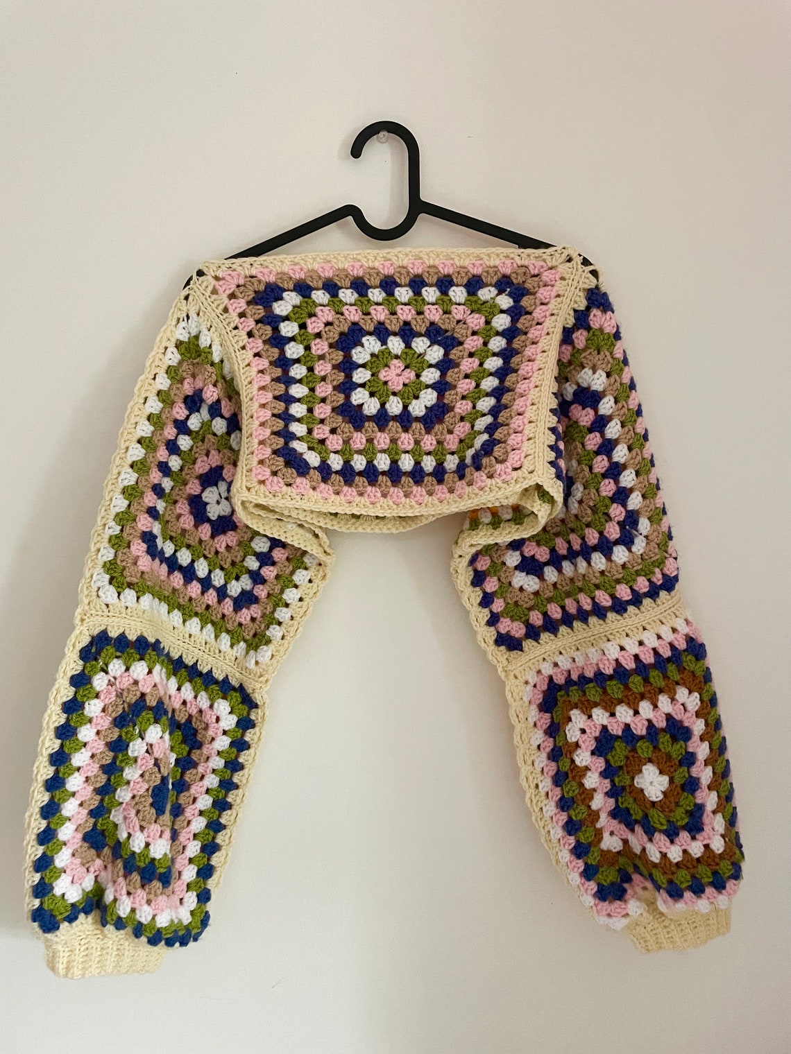 Granny Square Crochet Shrug Jumper | Crochet, Homemade, Pullover ...