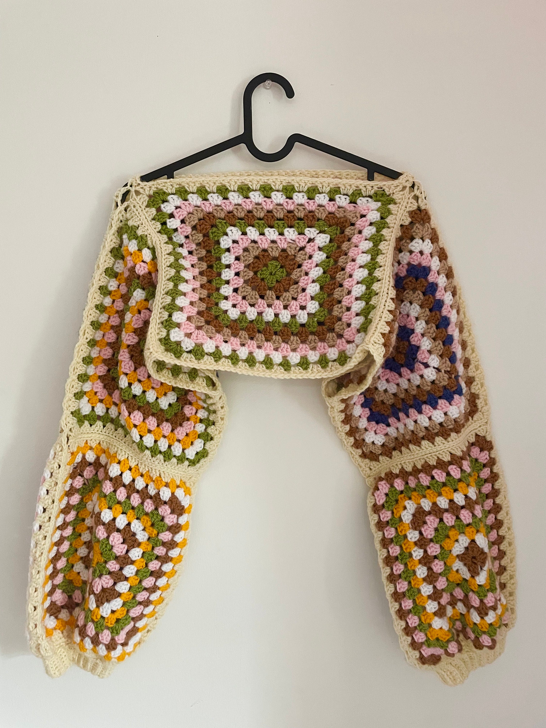 Granny Square Crochet Shrug Jumper | Crochet, Homemade, Pullover ...