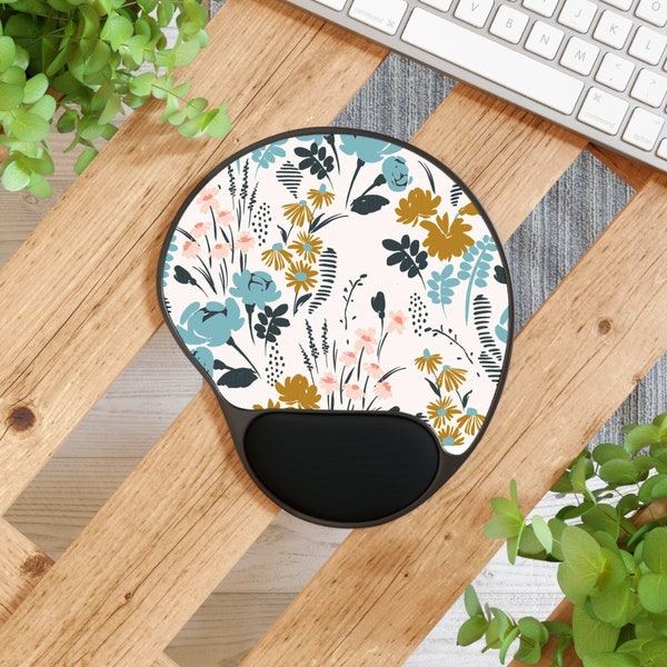 Gold Mouse Pad With Wrist Rest - Etsy