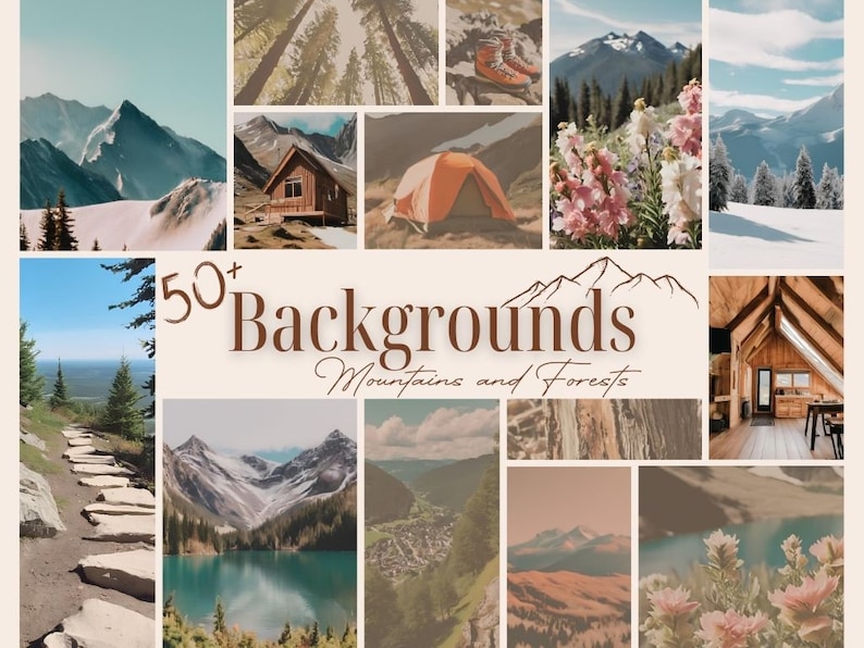 Instagram Backgrounds Mountains and Forest Green/beige. Insta ...