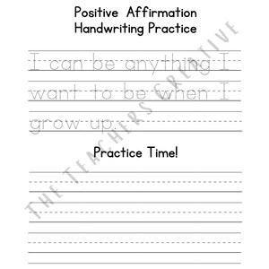Positive Affirmation Worksheets for Kids - Etsy