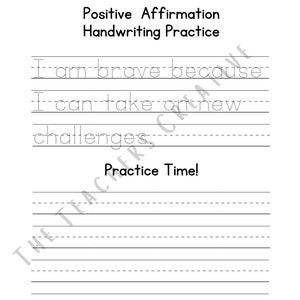Positive Affirmation Worksheets for Kids - Etsy