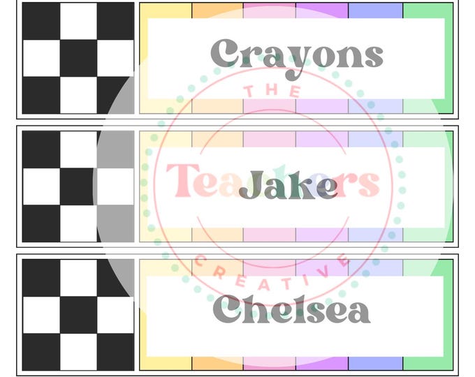 Classroom Colorful Checkered Label for Back to School Desk Labels ...