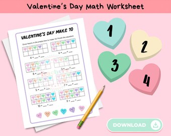 Conversation Hearts Math Packet: Valentine's Day Activity (PDF) - Etsy
