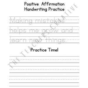 Positive Affirmation Worksheets for Kids - Etsy
