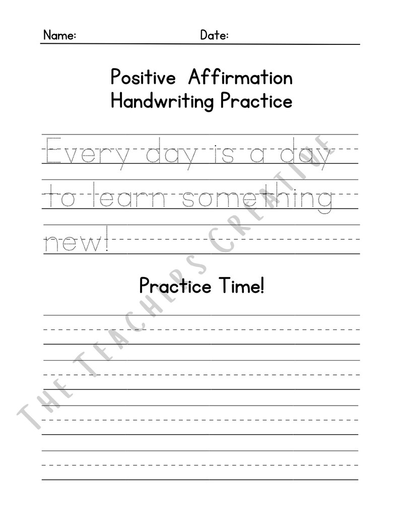 Positive Affirmation Worksheets for Kids - Etsy