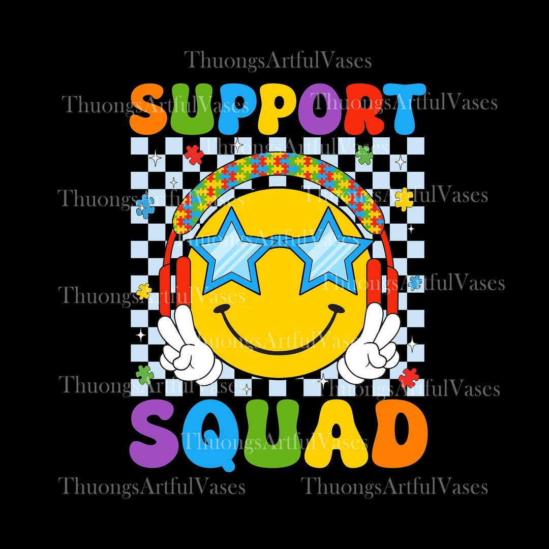 Autism Support Squad Smile Face PNG, Autism Awareness Advocate, Autism ...
