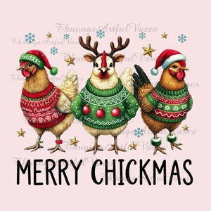 Christmas Chicken Png, Merry Chickmas Png, Chicken Lover Png, Farm ...