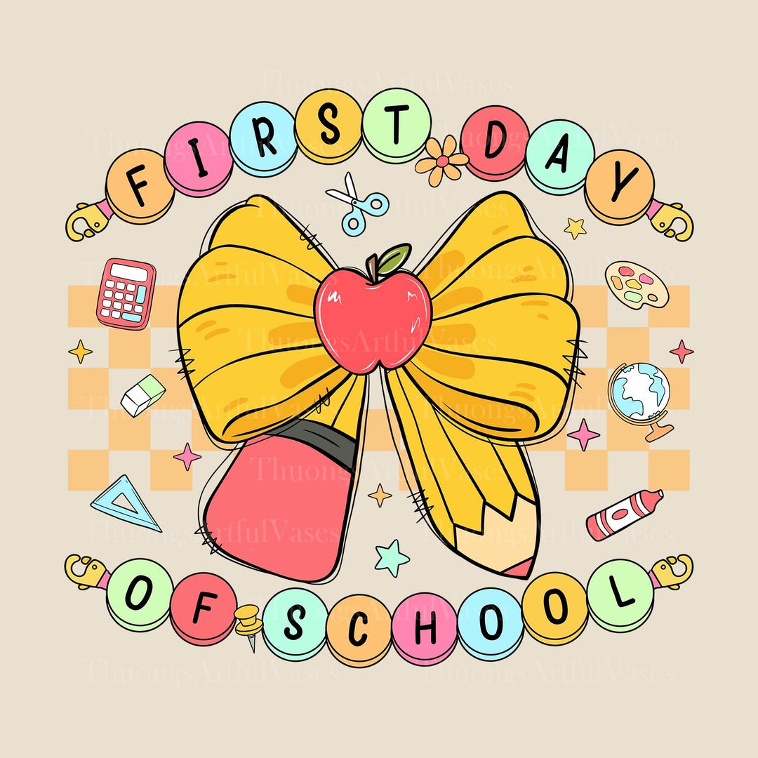 First Day of School Png, Coquette First Day Png, Back to School Png ...