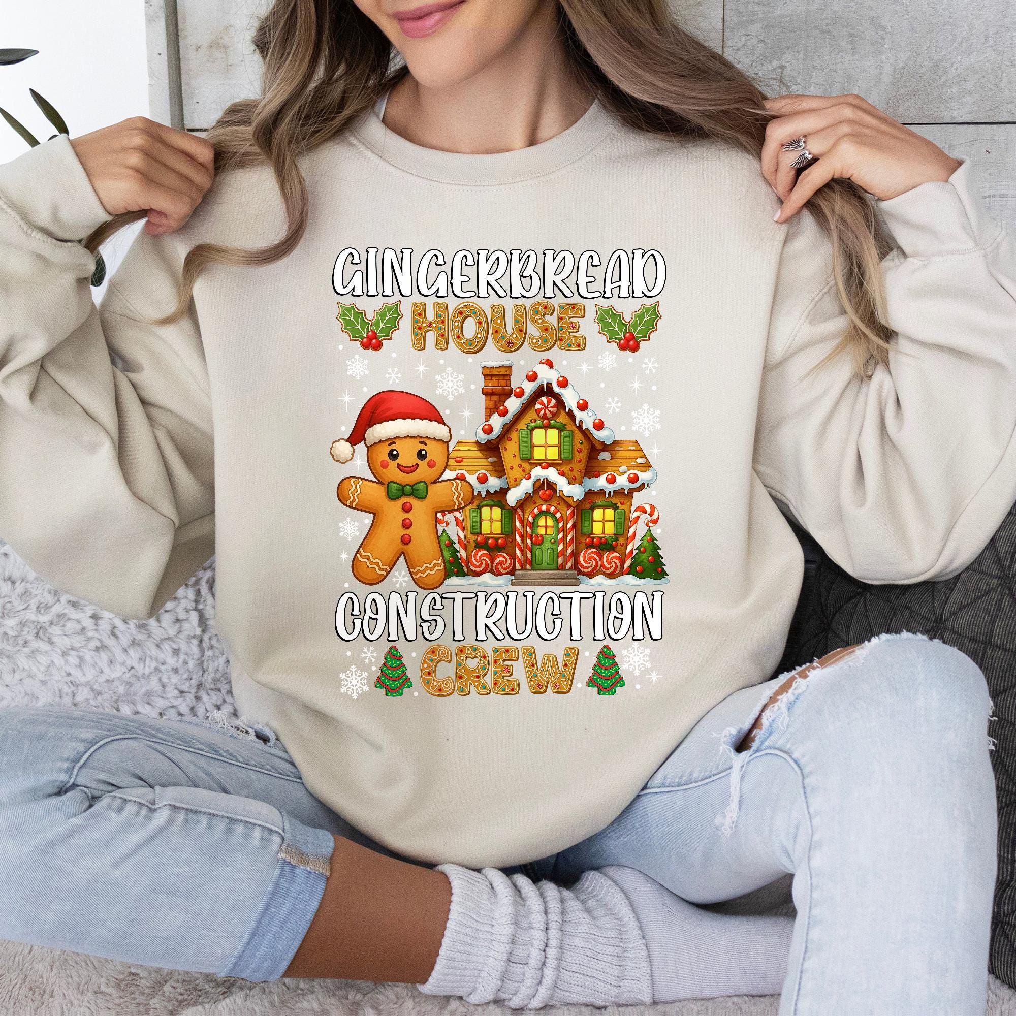 Gingerbread House Construction Crew PNG, Funny Christmas Shirt ...