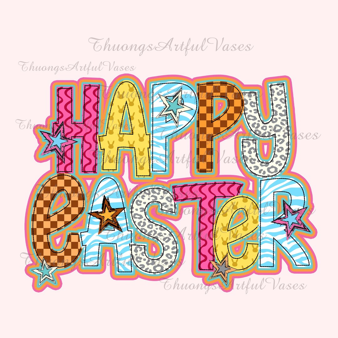 Happy Easter Png, Fun Doodle Easter Png, Easter Dalmatian Dots Png ...