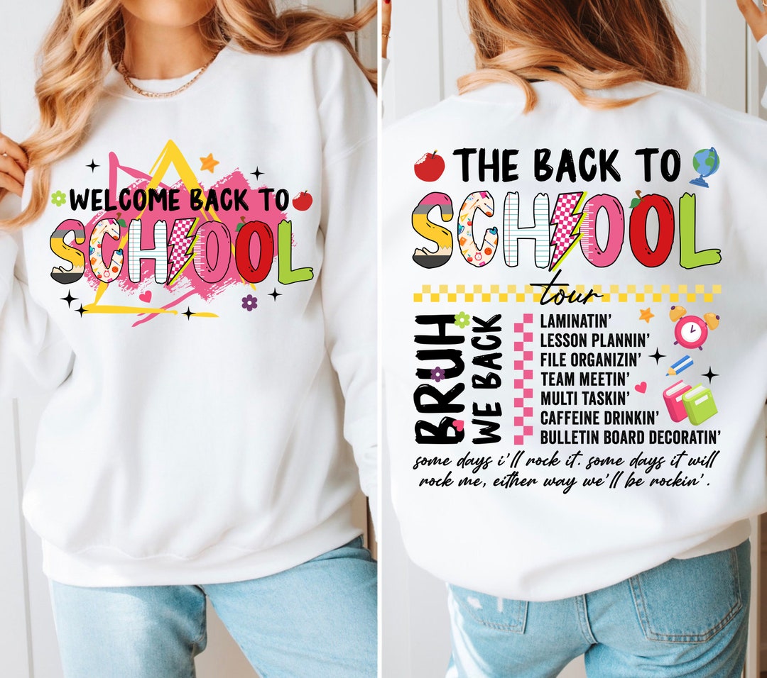 Teacher Shirt Png, the Back to School Tour Png, Bruh We Back Png, Retro ...