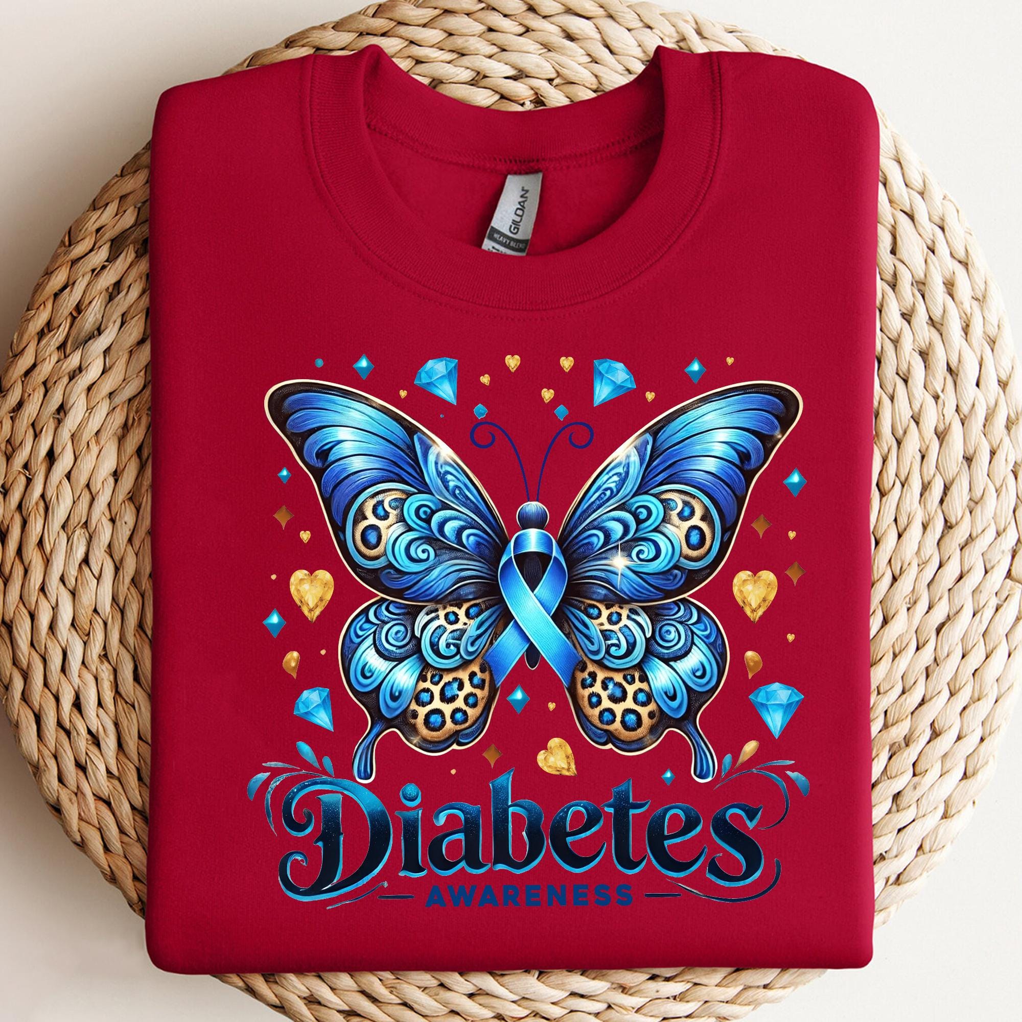 Diabetes Awareness PNG, in November We Wear Blue Shirt Png, Butterfly ...