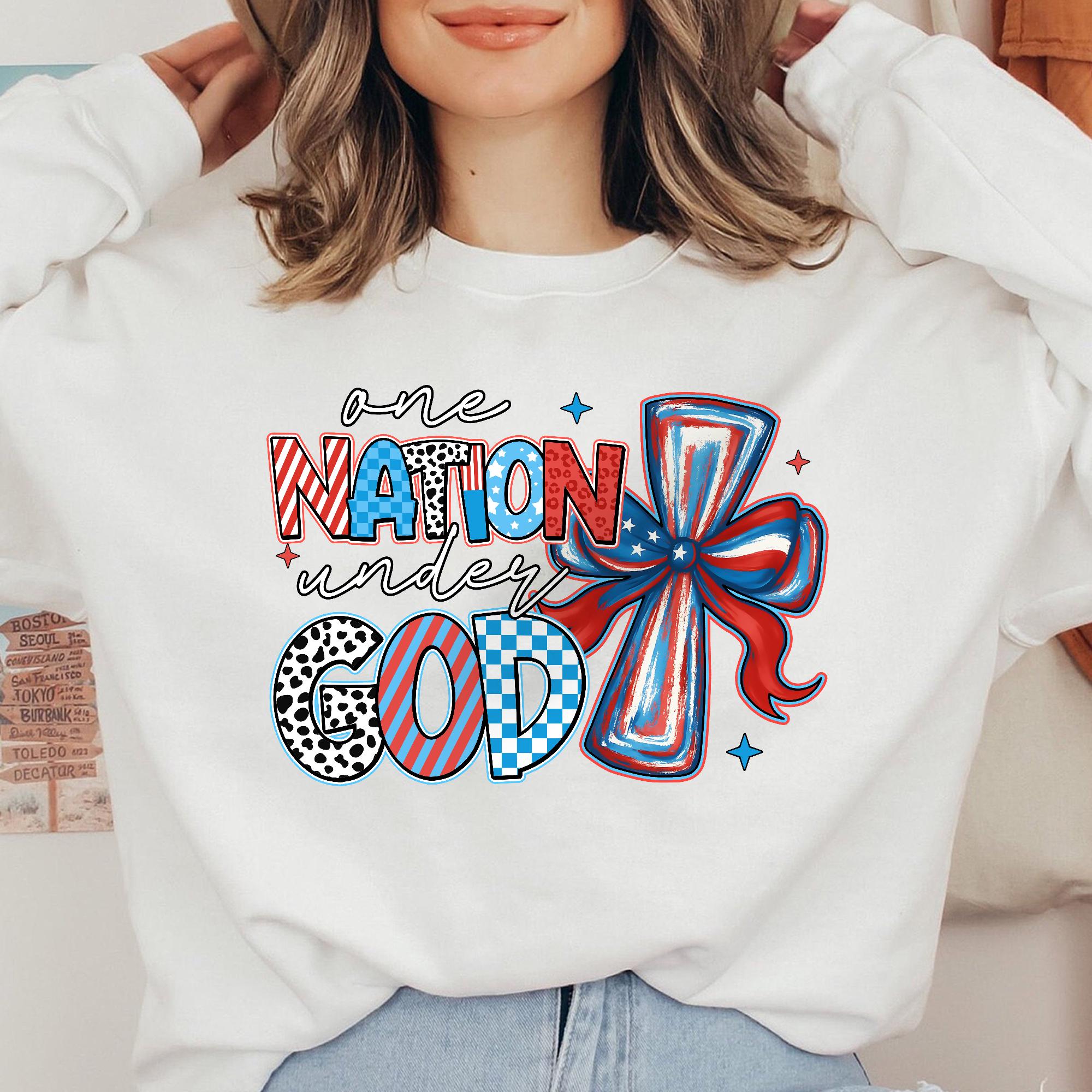 One Nation Under God PNG, 4th of July Christian Patriotic Sublimation ...