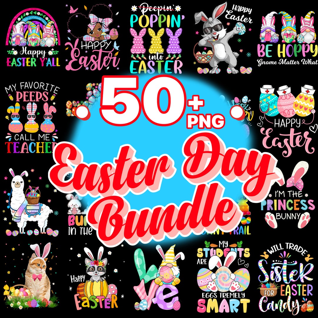 Happy Easter Day Mega Bundle PNG File, 50+ Easter PNG, Happy Easter ...