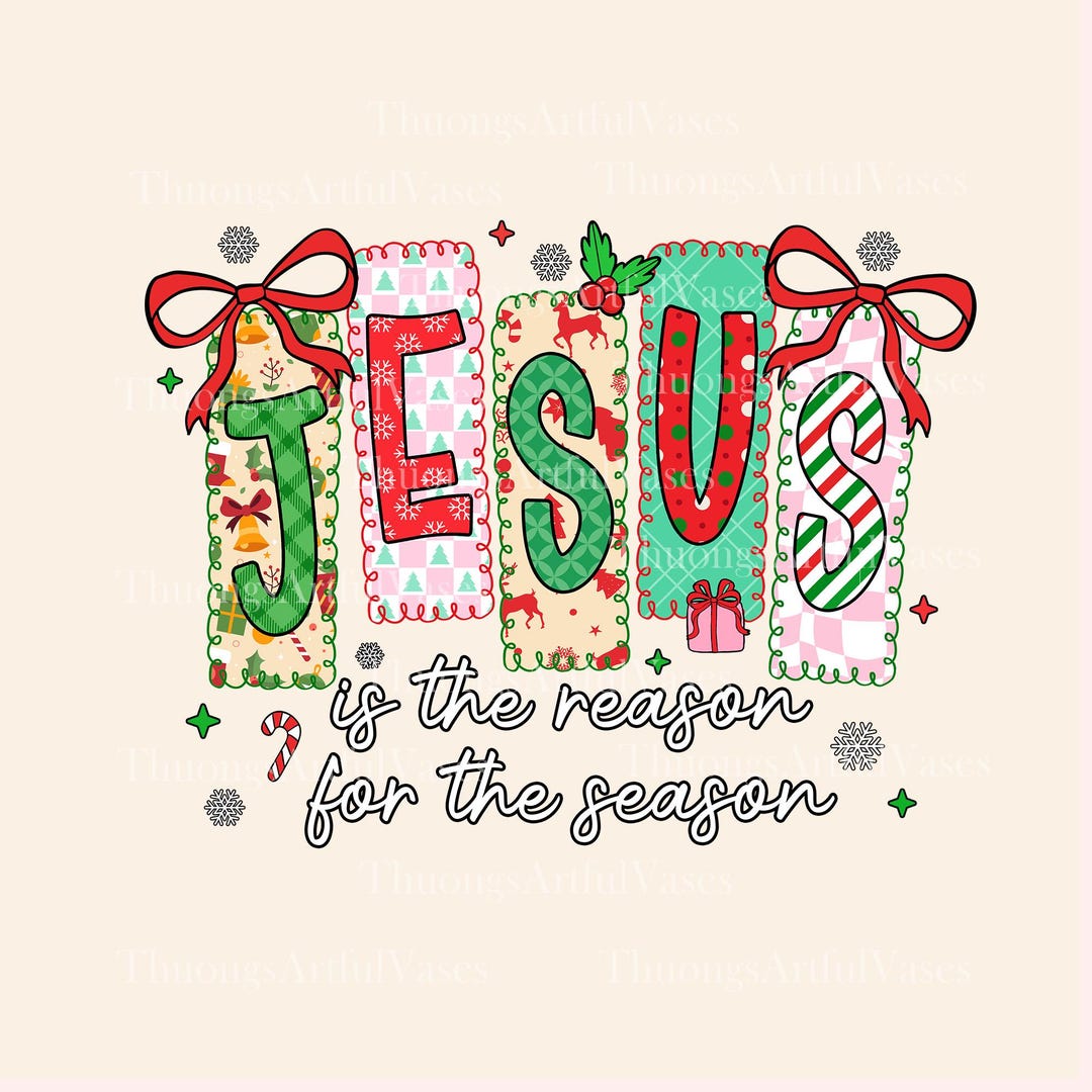 Jesus is the Reason for the Season PNG, Coquette Christian Christmas ...