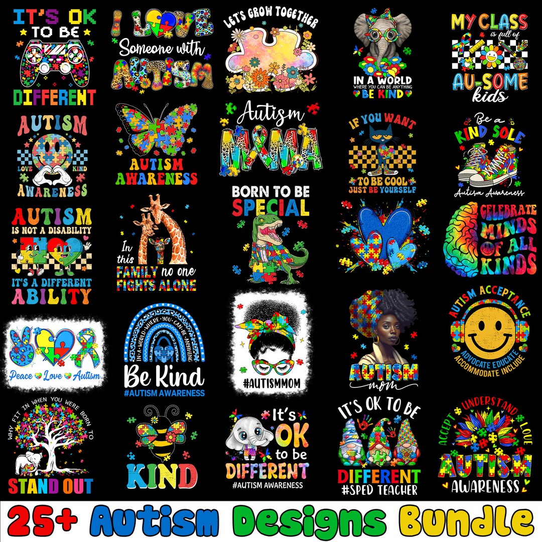 25+ Autism Designs Bundle, Autism Awareness Png, Autism Quote Png ...