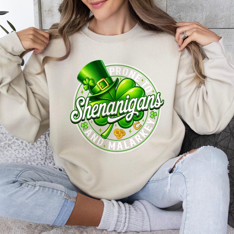 Prone to Shenanigans and Malarkey PNG, St Patrick's Day Png, Preppy ...
