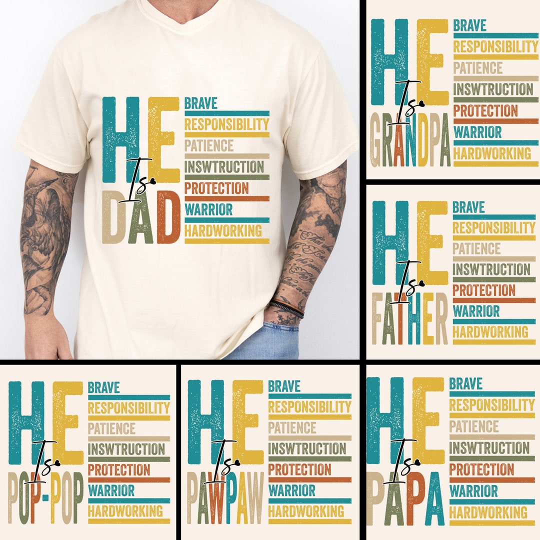 He is DAD Bundle Png, Funny Dad Png, Father's Day Gift, Bible Verse Png ...