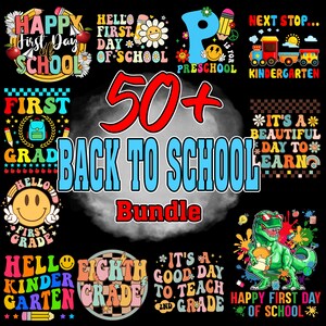 50 Back to School Bundle PNG, Kindergarten, First Day of School, School ...