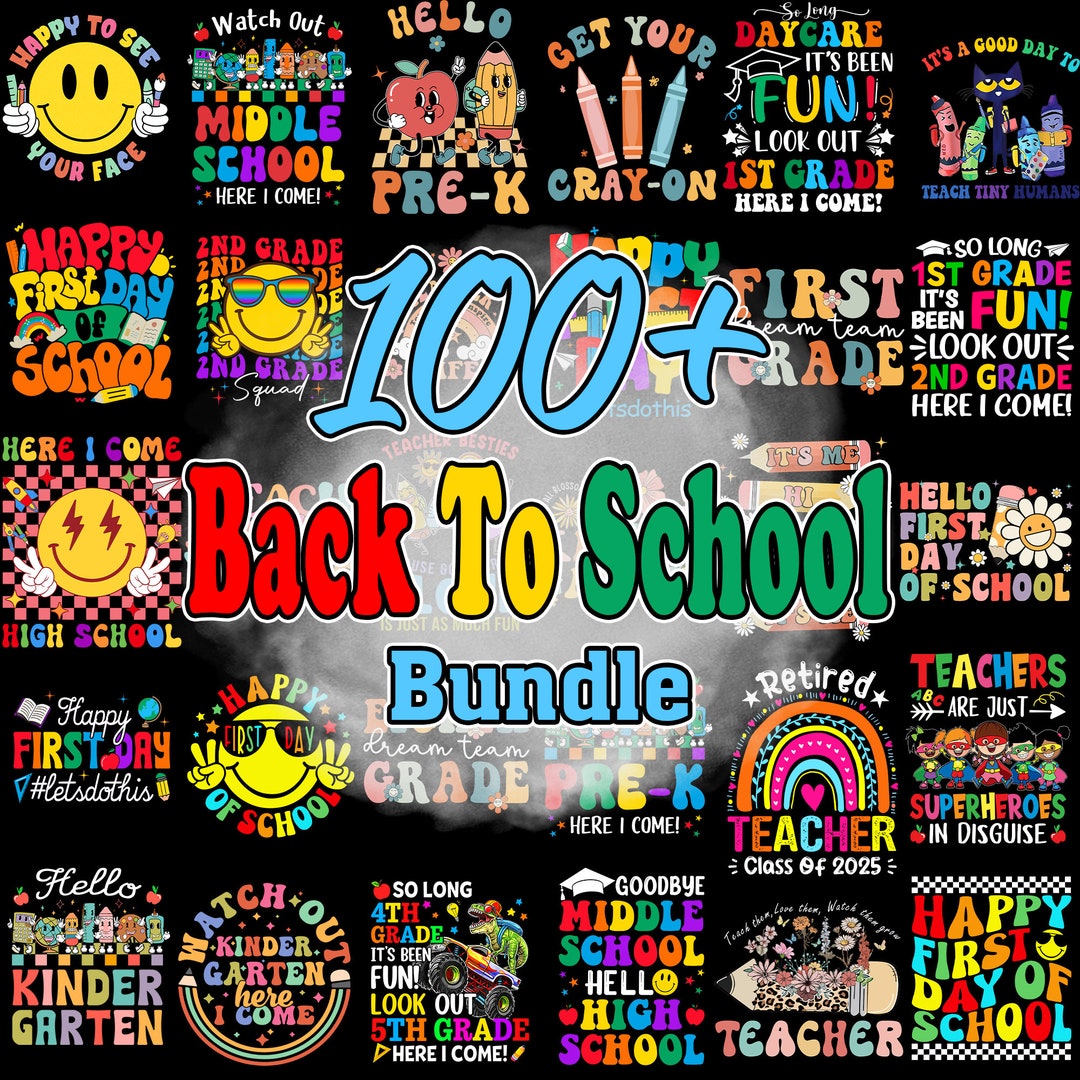 100+ Back to School Bundle PNG, Kindergarten, First Day of School ...