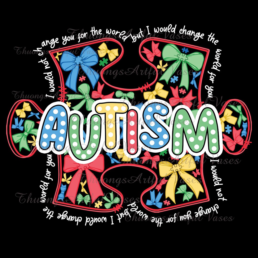 Autism Awareness Coquette Png, Autism Bow PNG, Autism Mama PNG, Autism ...