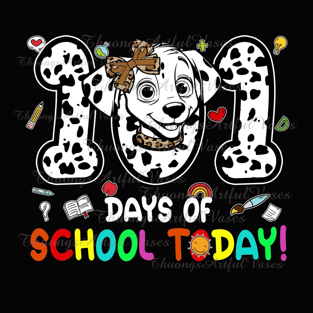 101 Days of School Dalmatian Dog Png, 101 Days of School Png, I ...
