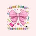 100 Days of School Coquette PNG, Teacher 100 Days, Pencil Coquette Bow ...