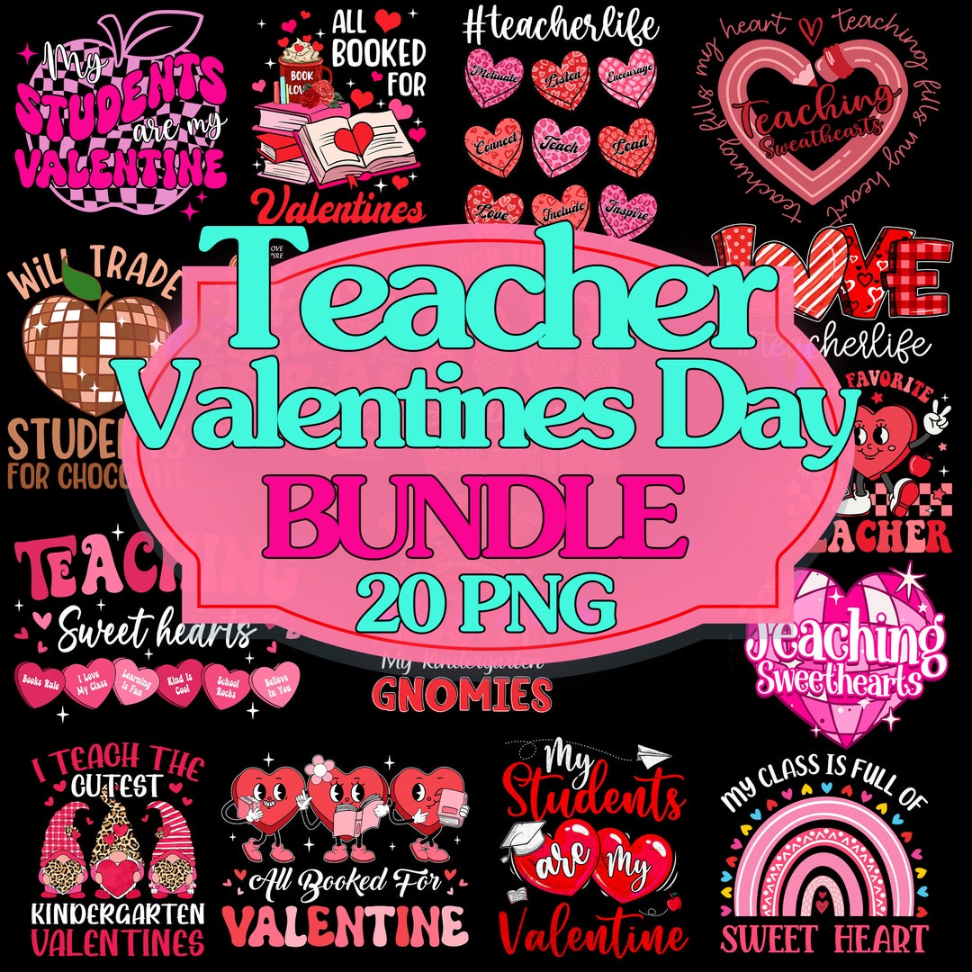 20 Retro Valentine Teacher Png Bundle, My Students Are My Valentine Png ...