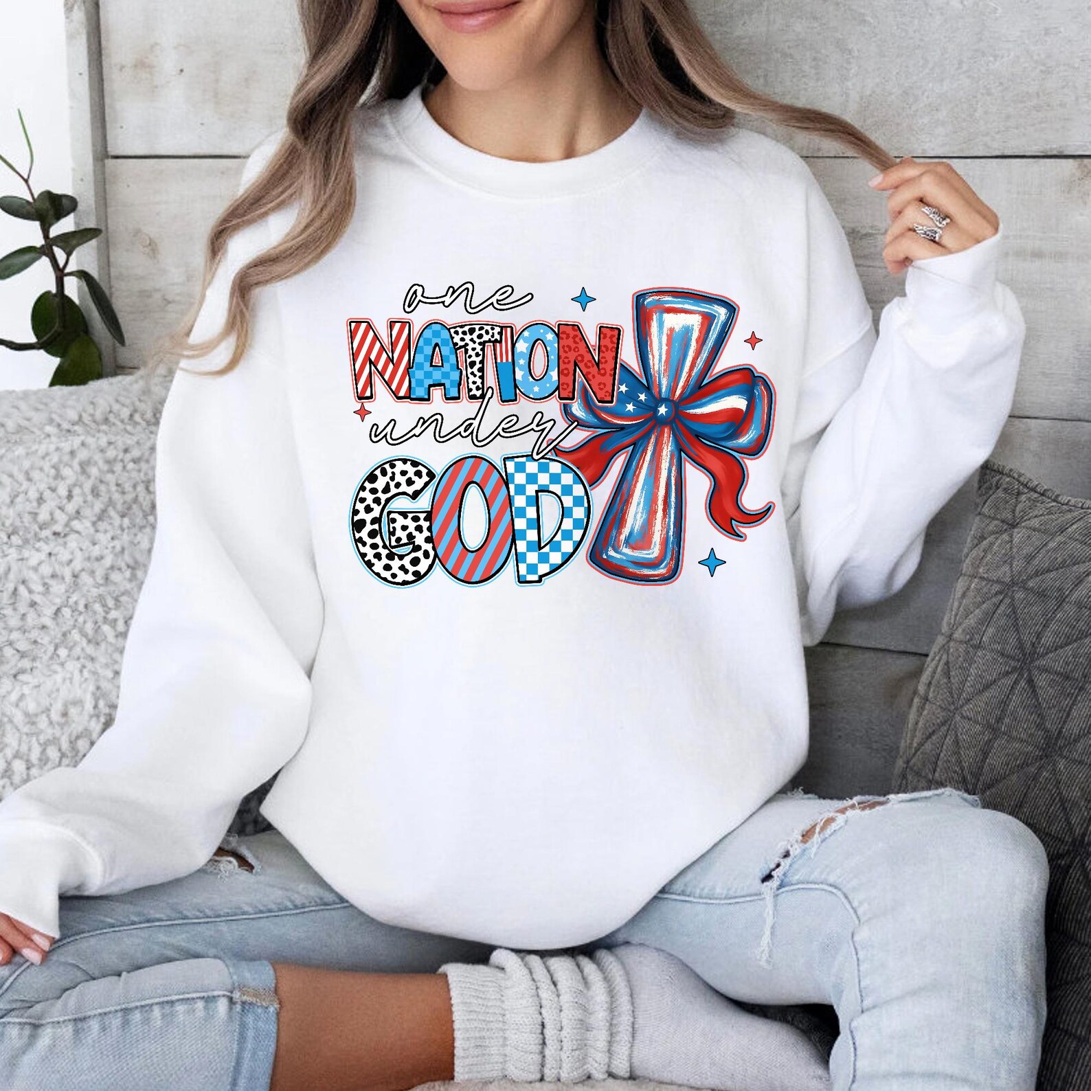 One Nation Under God PNG, 4th of July Christian Patriotic Sublimation ...