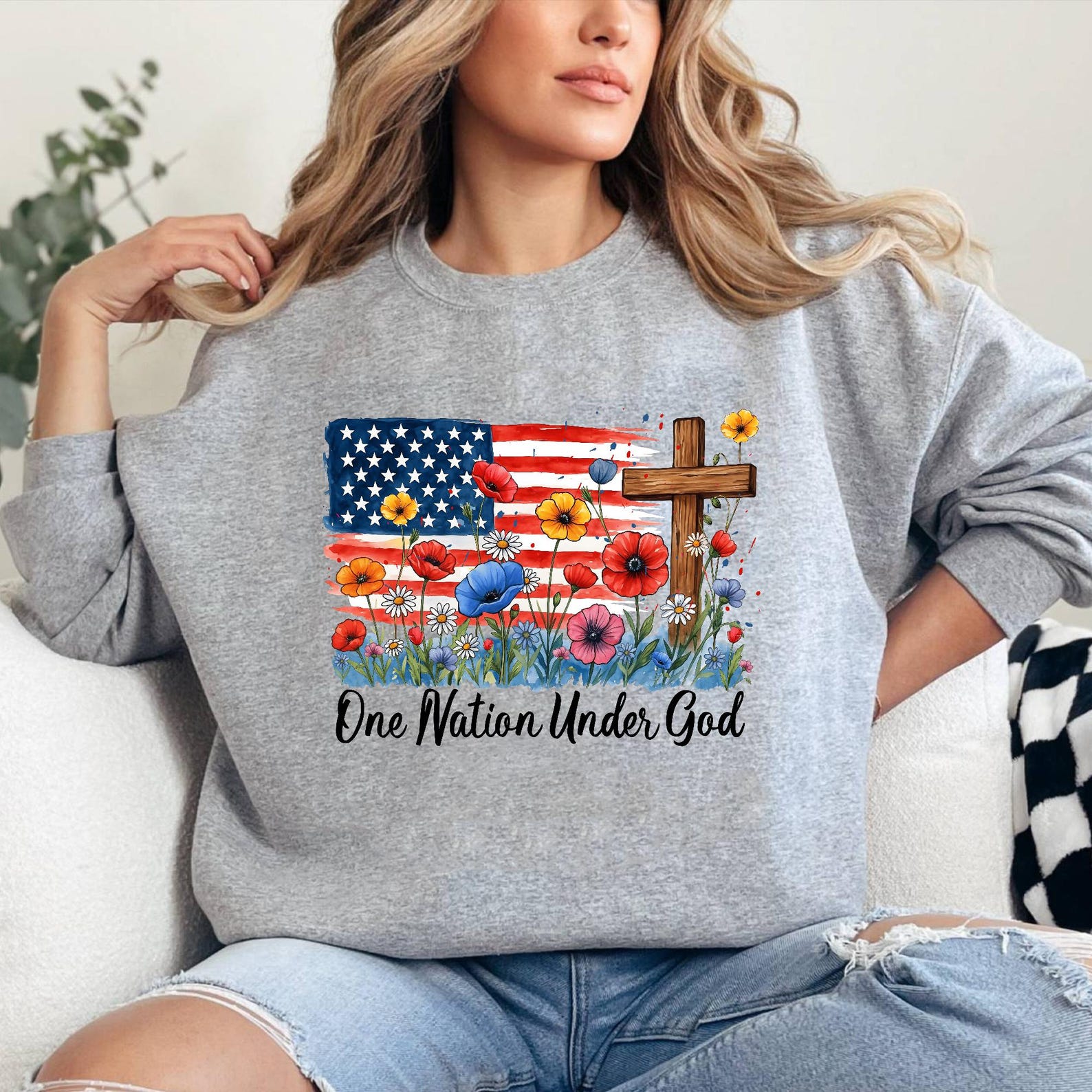 One Nation Under God Png, 4th of July Christian Patriotic Sublimation ...