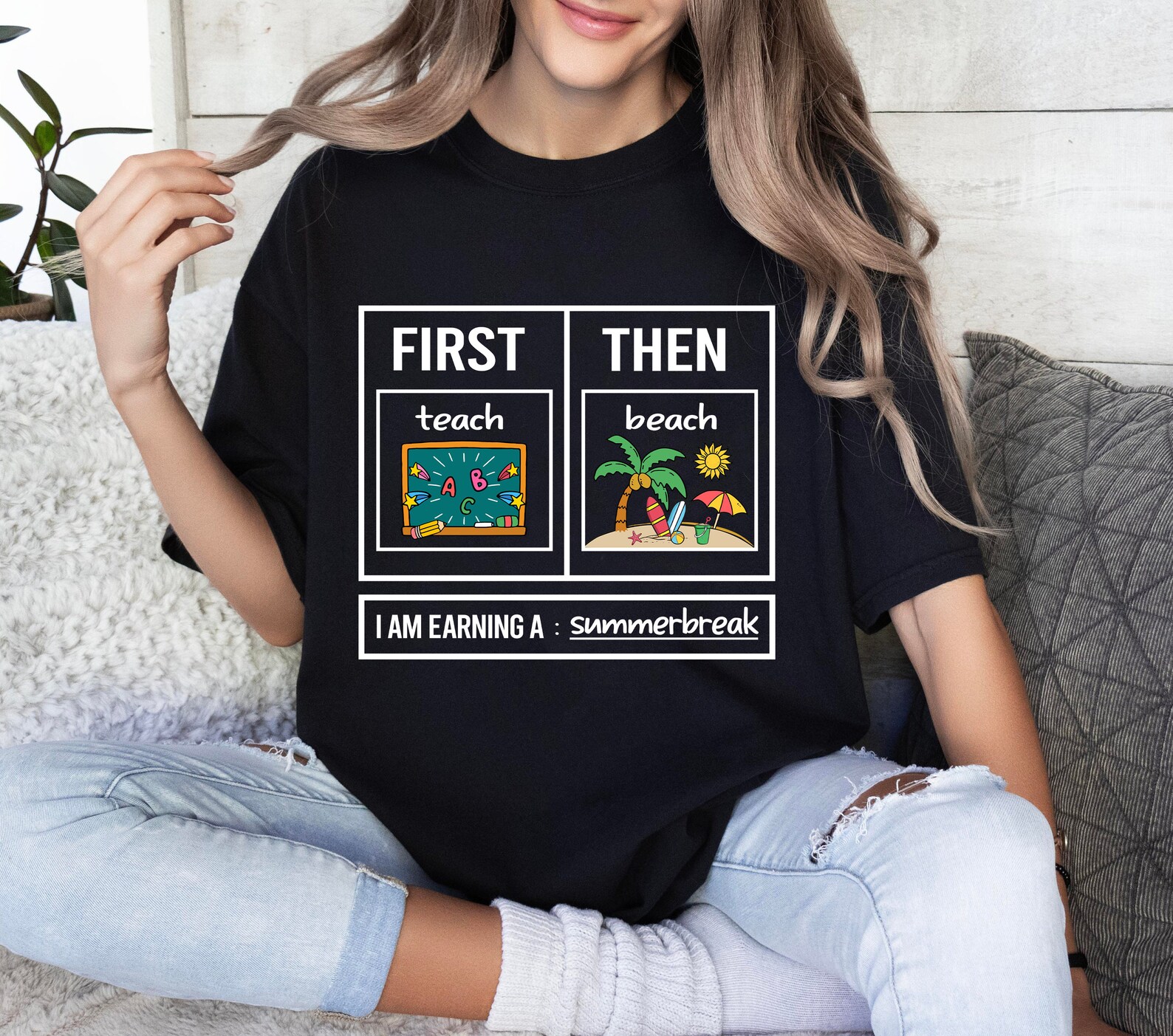 First Teach Then Beach I Am Earning A Summer Break Png, Funny Teacher ...
