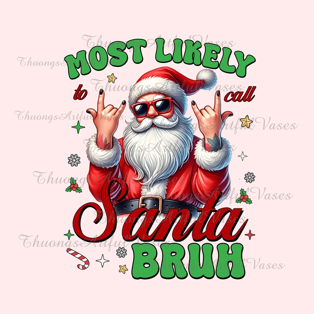 Merry Christmas Bruh Santa Face Png, Funny Christmas Bruh Santa ...