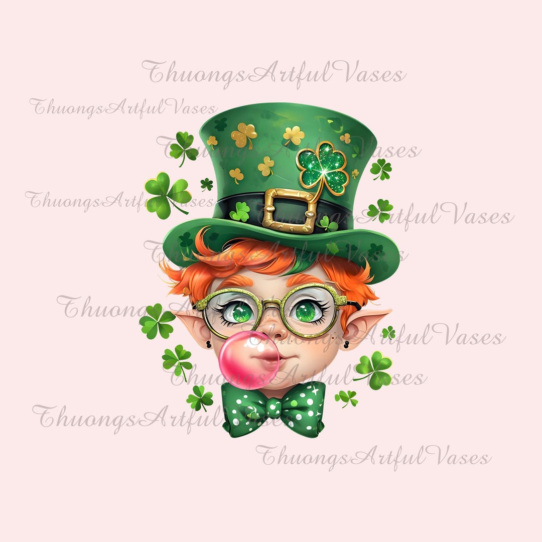 St Patrick's Day Leprechaun Watercolor Png, Blowing Bubble Leprechaun ...