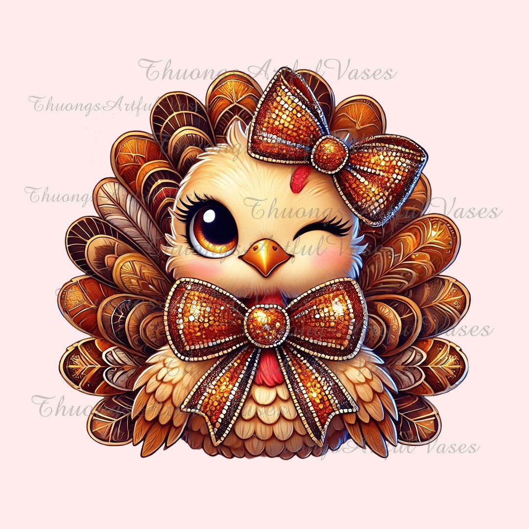 Thanksgiving Sequin Turkey Png, Colorful Coquette Turkey Png ...